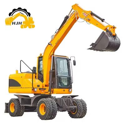 China Multipurpose Four Wheel Excavator with Max Digging Radius 6305mm CE EPA Certified for sale
