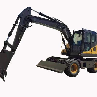 China 1360 kg Hydraulic Wheel Digger Excavator 0.6m³ Bucket 93 kW for Excavation for sale