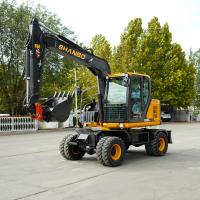 China Moving Type Wheel Excavator with Supporting Legs 8.5 Ton 9 Ton XN85 XN90 PW85 PW90 PW150 for sale