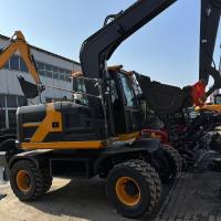 China Moving Type Wheel Excavator with Supporting Legs 8.5 Ton 9 Ton XN85 XN90 PW85 PW90 PW150 for sale