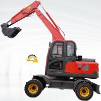 China Komamax PW75-9 6 Ton Hydraulic Wheel Excavator 3380mm Digging Depth 6600KG for sale