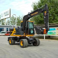 China 8.5 Ton 9 Ton Wheel Excavator Digger with Supporting Legs 8200kg 0.3m3 Bucket for sale