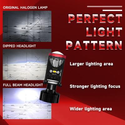 China H4 LED Motorcycle Bulb 4800lm 45W 6000K Projector Headlight Long Lasting IP67 for sale