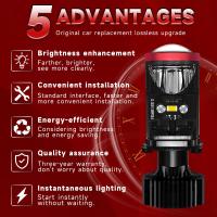 China 12V 45W H4 LED Projector Headlight Bulb 4800lm 6000K Polycarbonate Lens Plug and Play for sale
