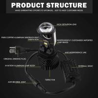 China T9 LED Compact Projector Headlights 6500K 90W Dual Beam H4 Bulbs for Cars Motorcycles for sale