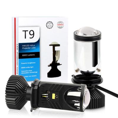 China T9 LED Compact Projector Headlights 6500K 90W Dual Beam H4 Bulbs for Cars Motorcycles for sale