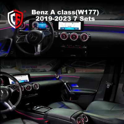 China Seven Piece Interior Ambient Light Kit for Mercedes Benz A Class W177 2019 2025 OEM Fit for sale