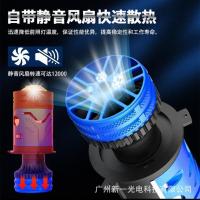 China Dual LED EYE Lens Motorcycle Headlights H4 6000LM 72W Waterproof High Low Beam for sale