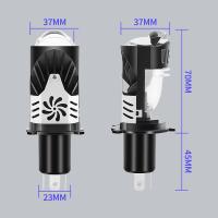 China LED Dual Beam H4 Fish Eye Car Headlights 7500LM IP68 Waterproof 75W for sale