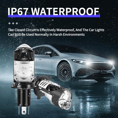 China A60 H4 Dual Fish Eye LED Motorcycle Car Headlights Dual Beam 7500LM 75W for sale