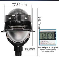 China B2D 3.0 Inch 60W LED Bi Beam Projector Lens Dual Cup Headlamp for Automotive Retrofit for sale