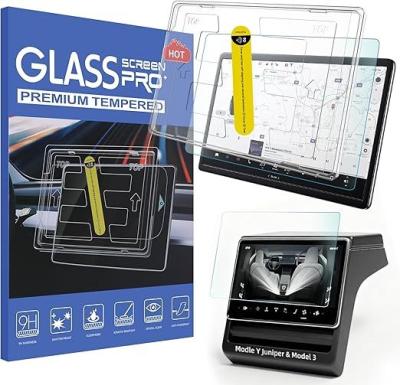China Tesla Model 3 Y Tempered Glass Screen Protector 2020-2026 Navigation Display Film Kit for sale