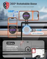 China Aluminum Alloy Magnetic Car Phone Holder MagSafe Dashboard Mount for New Energy Vehicles 360° Rotation for sale