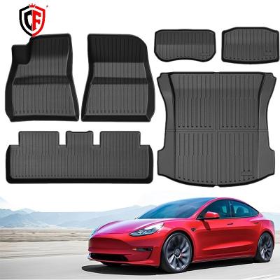 China Custom Fit TPE Floor Mat and Trunk Mat Set for Tesla Model 3 Model Y 2024 for sale