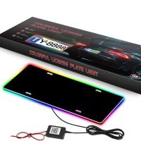 China APP Controlled RGB LED License Plate Frame 12V Color Changing Car Plate Light Universal Fit for sale
