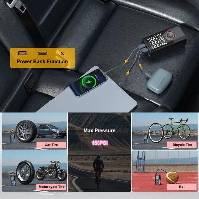 China 150PSI Portable Digital Tire Inflator USB Rechargeable Air Compressor 7.4V Lithium Battery Pump for Car Motorcycle for sale