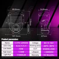 China CF Five Direct Beam LED Projector Lens 12V for Car Headlight Retrofit High Brightness Upgrade for sale