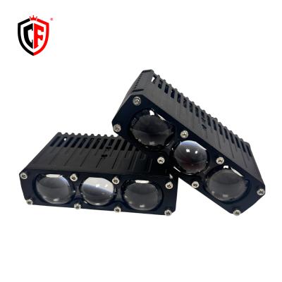 China Universal 95W LED Projector Headlight 3900 Lumens Dual Color Yellow White Automotive Driving Light for Car Motorcycle Fog Lamp for sale
