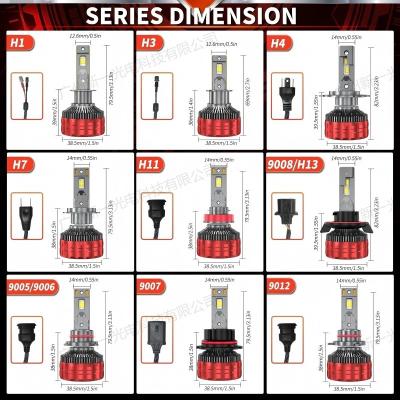 China CF U8 60W 11000LM LED Headlight Bulbs Tri Color Switchable U Shape Beam 50000Hrs 12V for sale