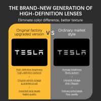 China Tesla LED Logo Projector Puddle Light with Ultra-Bright 3D Laser Ghost Shadow Effect and Plug and Play Installation for sale