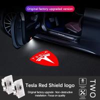 China Tesla LED Logo Projector Puddle Light with Ultra-Bright 3D Laser Ghost Shadow Effect and Plug and Play Installation for sale