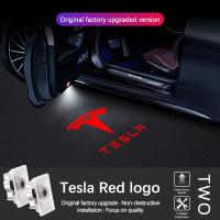 China Tesla LED Logo Projector Puddle Light with Ultra-Bright 3D Laser Ghost Shadow Effect and Plug and Play Installation for sale