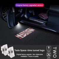 China Tesla LED Logo Projector Puddle Light with Ultra-Bright 3D Laser Ghost Shadow Effect and Plug and Play Installation for sale