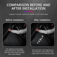China Tesla LED Logo Projector Puddle Light with Ultra-Bright 3D Laser Ghost Shadow Effect and Plug and Play Installation for sale