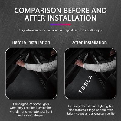 China Tesla LED Door Shadow Projector 5W Ultra HD Logo Welcome Light ABS Housing for Model 3 Y S X for sale