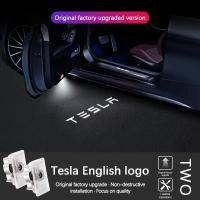 China Tesla LED Logo Projector Puddle Light with Ultra-Bright 3D Laser Ghost Shadow Effect and Plug and Play Installation for sale