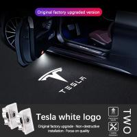 China Tesla LED Logo Projector Puddle Light with Ultra-Bright 3D Laser Ghost Shadow Effect and Plug and Play Installation for sale