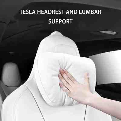 China Tesla Model 3 Y Headrest Pillow Waist Support Cushion Memory Foam Suede Velvet 2019-2026 for sale