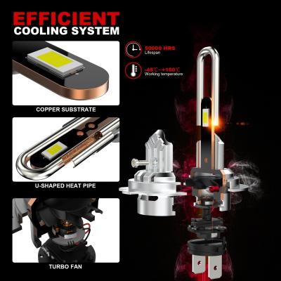 China CF Phantom X H4 LED Headlight Bulbs 30000LM 6500K Canbus No Error 100W 12V Hi/Lo Beam for sale