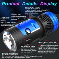 China 8000 Lumens 6500K Cool White LED Projector Headlight H4 Bulb Plug and Play 12V for sale