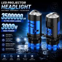 China 8000 Lumens 6500K Cool White LED Projector Headlight H4 Bulb Plug and Play 12V for sale
