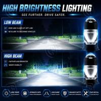 China H4 LED Headlight Bulb 6500K 24W Dual Beam Mini Projector IP67 Waterproof Plug and Play for sale