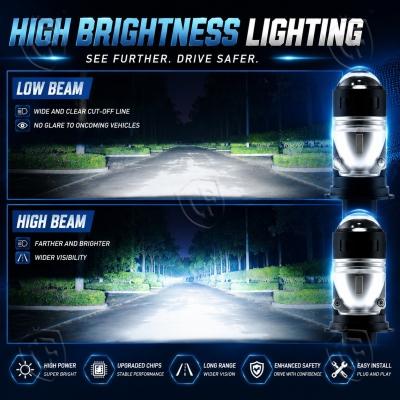China H4 LED Headlight Bulb 6500K 24W Bi Lens Hi/Lo Beam IP67 Waterproof 30000 Hour Lifespan for Car Motorcycle for sale
