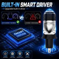 China H4 LED Headlight Bulb 6500K 24W Dual Beam Mini Projector IP67 Waterproof Plug and Play for sale