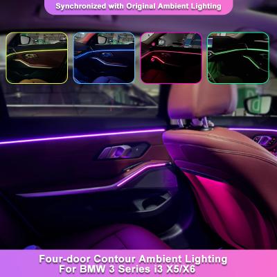 China CF Dynamic Ambient Lighting Kit for BMW G20 G05 G06 G07 12V RGB OEM Sync Plug and Play for sale