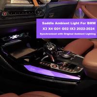 China BMW X3 X4 iX3 2022-2024 Crystal Center Console Ambient Light Strips DC 12V Plug and Play for sale