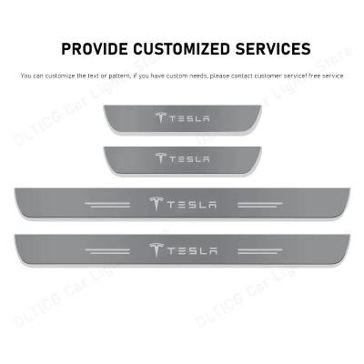 China Tesla Wireless LED Welcome Step Lights Kit for Model 3 Y S X 4-Pack Cool White for sale
