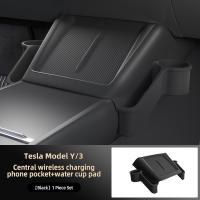 China Tesla Model Y Juniper 2025 Custom Console Insert with Qi Wireless Charging and Anti-Slip Silicone Pad for sale