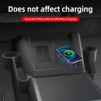 China Tesla Model Y Juniper 2025 Custom Console Insert with Qi Wireless Charging and Anti-Slip Silicone Pad for sale