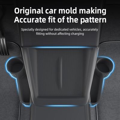China Tesla Model Y 2025 Center Console Organizer Qi Wireless Fast Charging 15W Anti-Slip Silicone Tray for sale