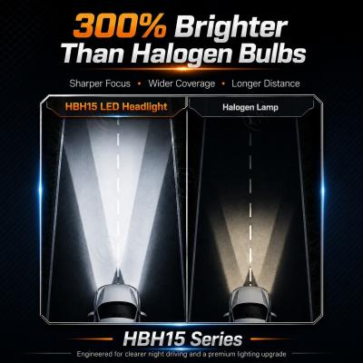 China CF H15 6500K Cool White IP68 Waterproof LED Headlight Bulb 30000Hrs Lifespan Halogen Upgrade for sale