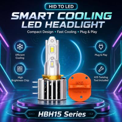 China CF H15 LED Headlight Bulb 6500K White IP68 Waterproof DC9V-16V for DRL High Beam Replacement for sale