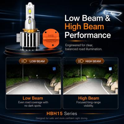 China H15 LED Headlight Bulbs 6500K Cool White IP68 Waterproof High Beam DRL Replacement for sale