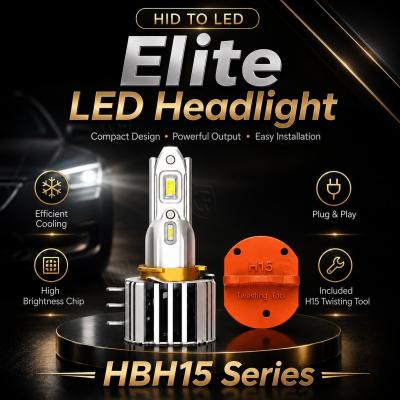 China CF H15 LED Car Headlight Bulb 6500K Cool White IP68 Waterproof DC9V-16V 50000Hrs Direct Replacement for sale