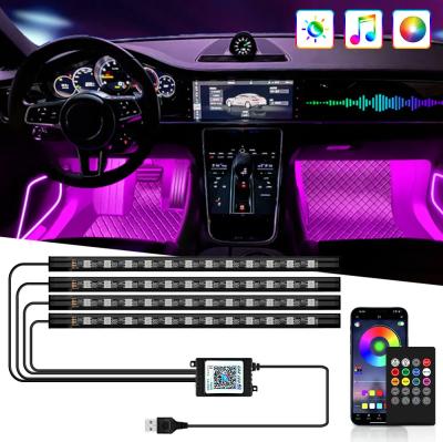 China Audio Reactive RGB LED Floor Lighting with Flexible Silicone Strip for 12V Vehicle Power Socket for sale