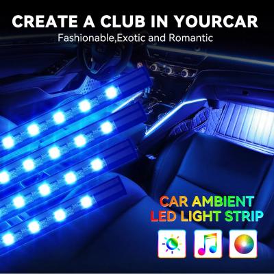 China Sound Activated Multi-color RGB LED Car Footwell Lights Plug and Play Vehicle Mood Light for sale
